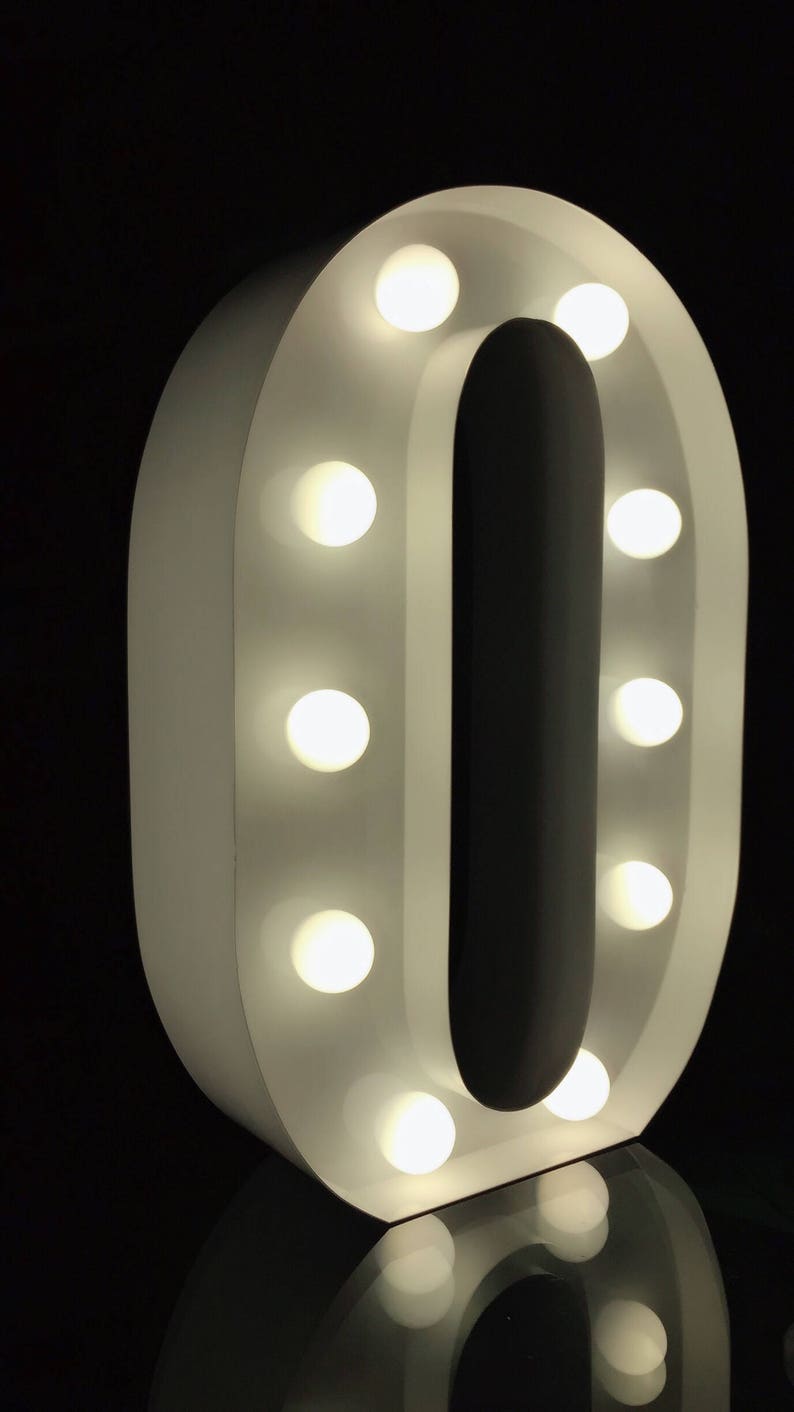9metal White/black 0 Light up Number Zero Home Bedroom - Etsy