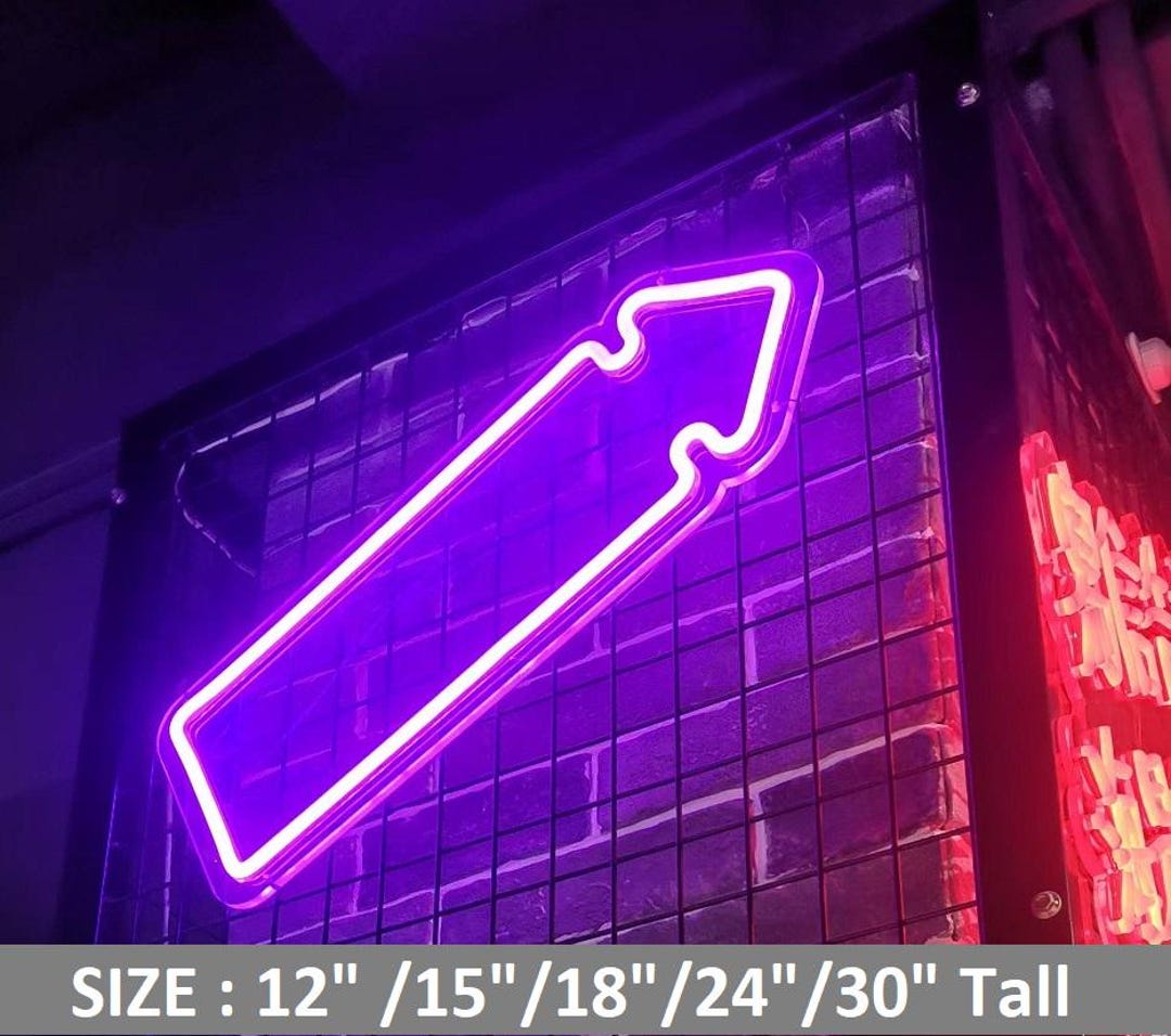 LED Arrow Neon Sign Arrow Pointer Neon Sign Custom Neon Sign Arrow ...