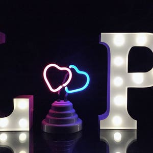 Hand Made Metal White P Marquee Letter Light 9"height Light up Alphabet ...