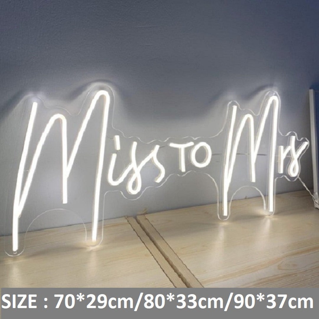 Light up Neon Letters Miss to Mrs Neon Letters Decor Valentine Wedding ...