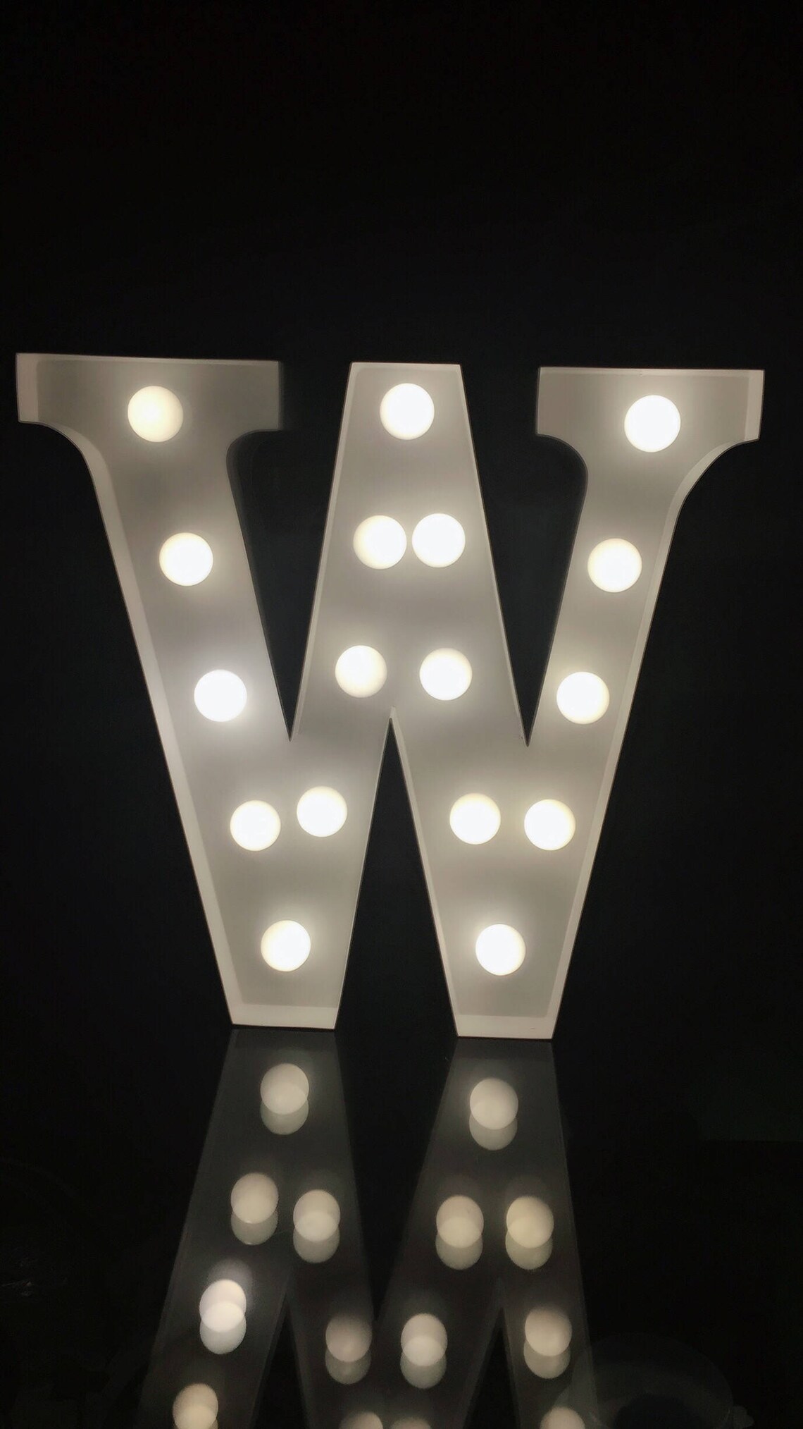 Metal White Initial Letter W Marquee Letter Light - Etsy