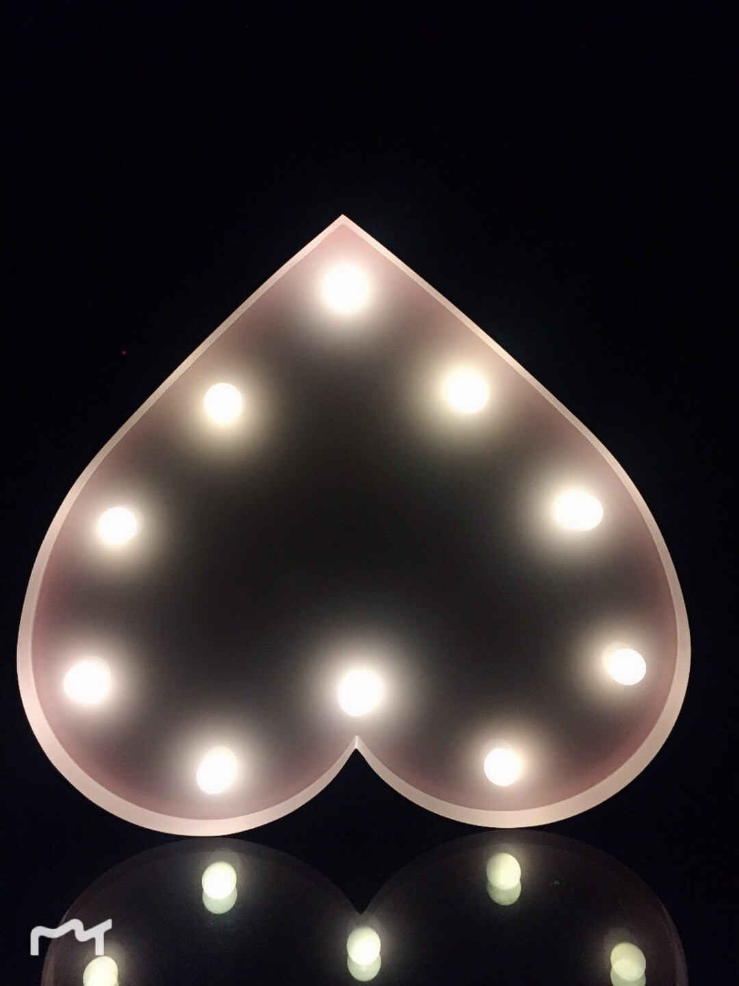 12" Metal Heart Sign Pink Heart Sign Love Sign Love Heart Light Battery ...