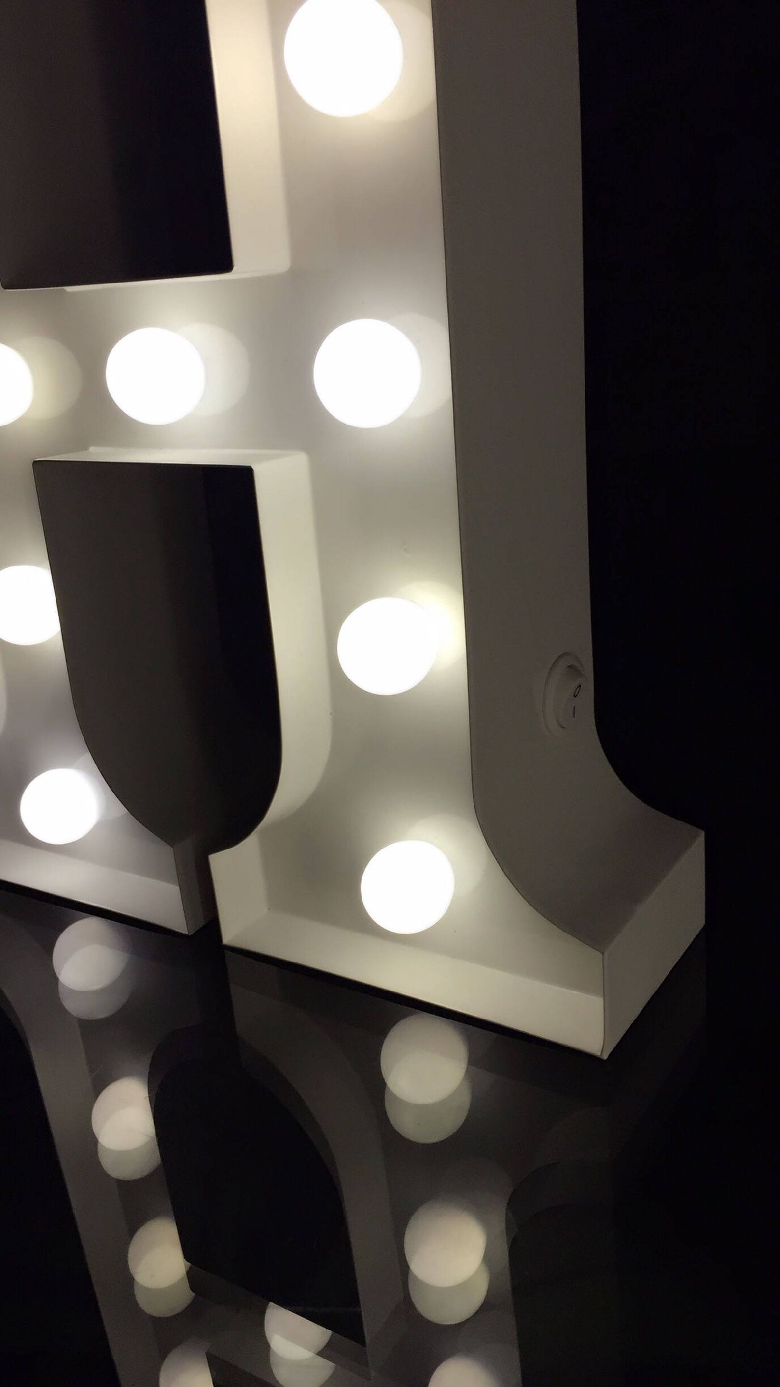 Hand Made Metal White H Marquee Letter Light 9"height Light up Alphabet ...