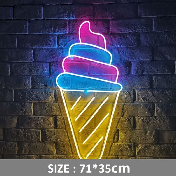 Ice Cream Neon Sign Ice Cream Neon Decor Light Business Shop | Etsy