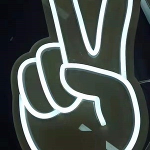 Peace Neon Sign Neon Decor 5V USB Powered V Gesture Hand Peace Neon ...