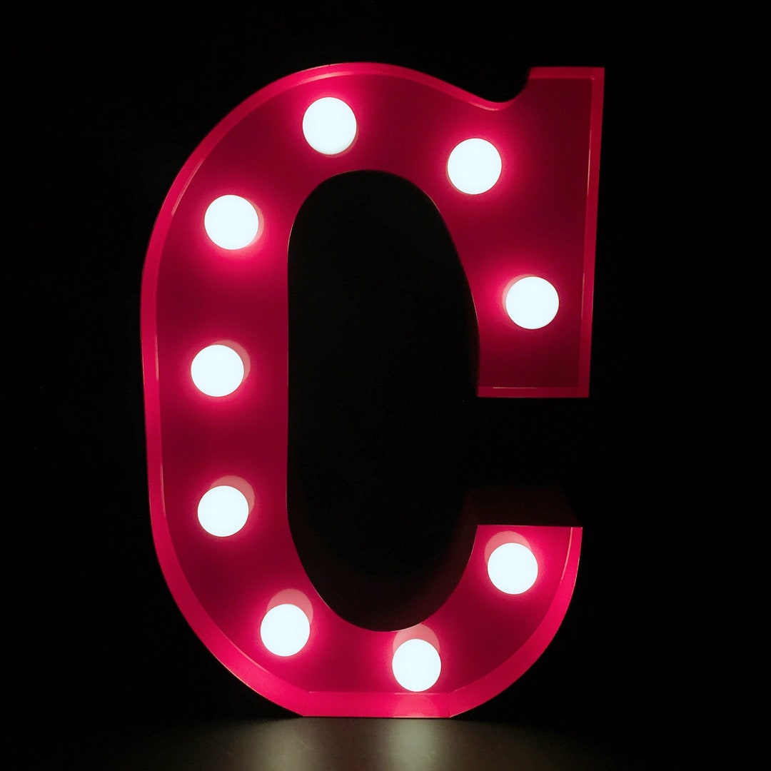 9"metal Handmade A-Z Red Letters Light up Alphabet Letters Anniversary ...