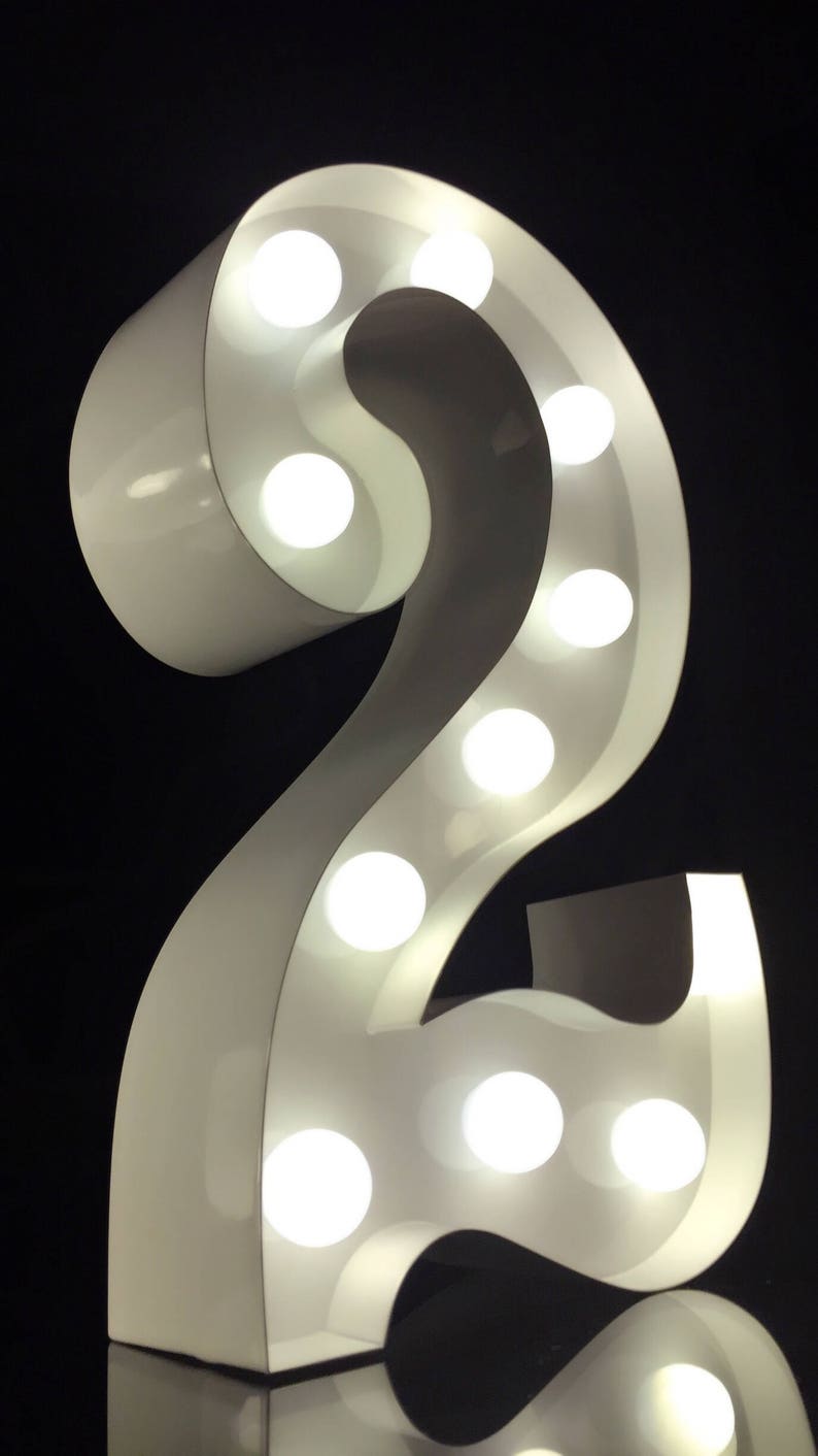 12”metal White No.2 Marquee Letter Marquee Light Light up Number Two ...