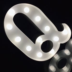 Metal White Initial Letter Q Marquee Letter Light 9"height Light up ...