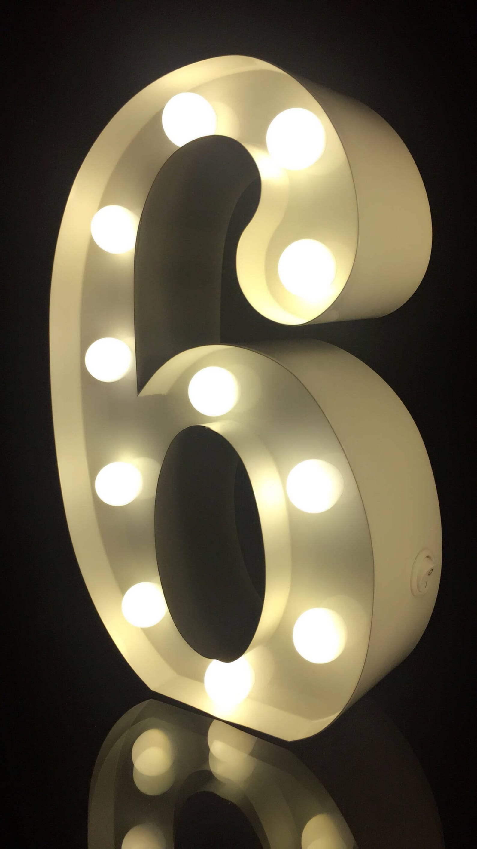 12”metal White No.6 Marquee Letter Marquee Light Light up Number Six ...