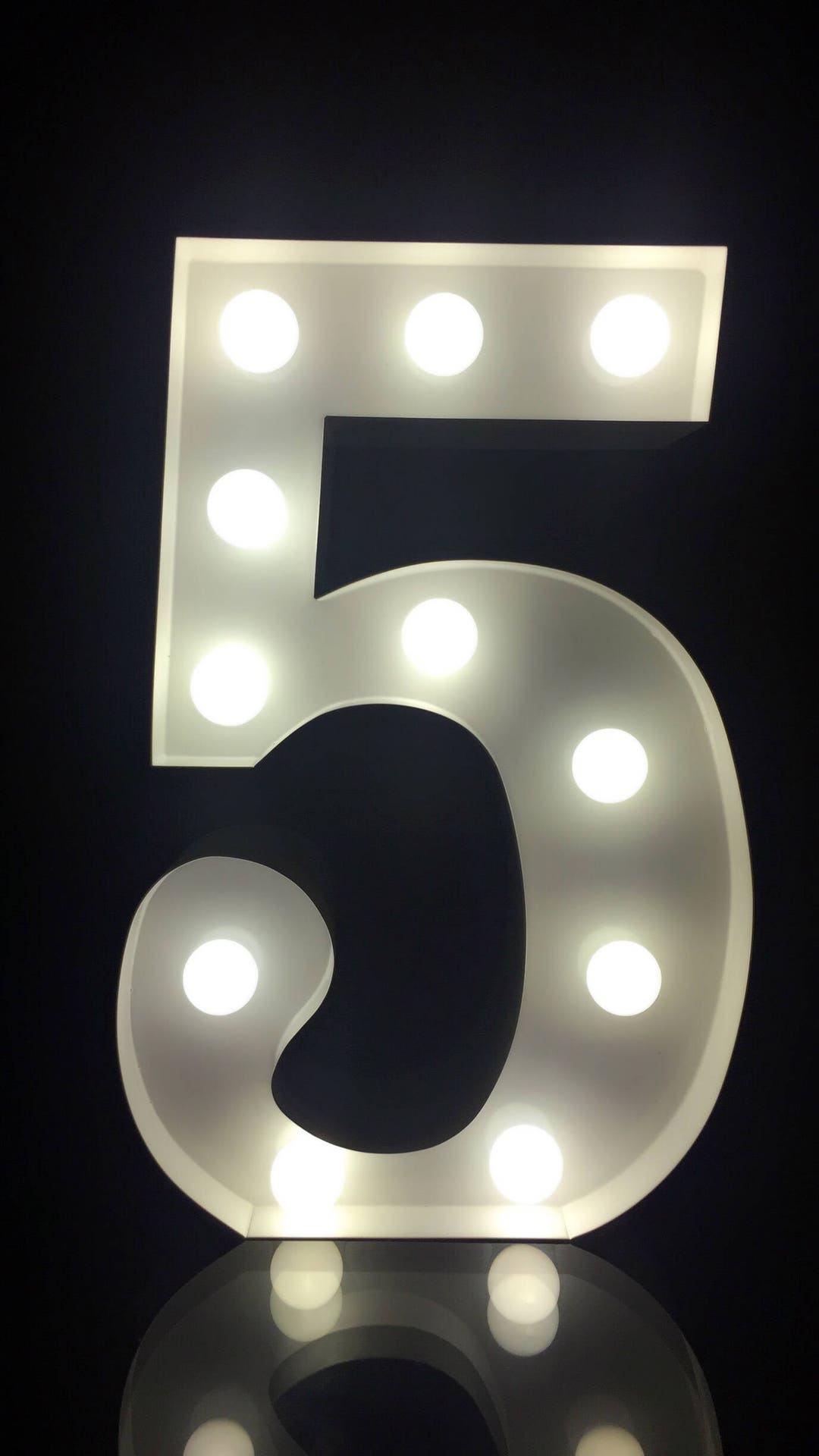 12”metal White No.5 Marquee Letter Marquee Light Light up Number Five ...