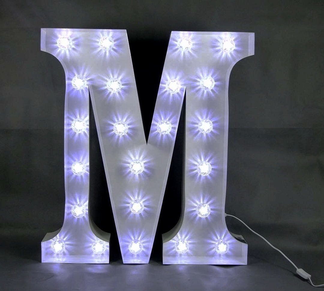24" Metal Marquee Letter A-Z Marquee Light Light up Alphabet Initial ...