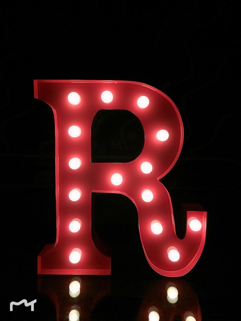 12 Metal Red R marquee letters marquee light light up | Etsy