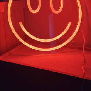 LED Smiley Face Acrylic Neon Sign Smile Face Neon Light Home - Etsy