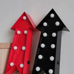 12" Metal Red Arrow Light Arrow Sign Marquee Signs Battery Powered Home ...