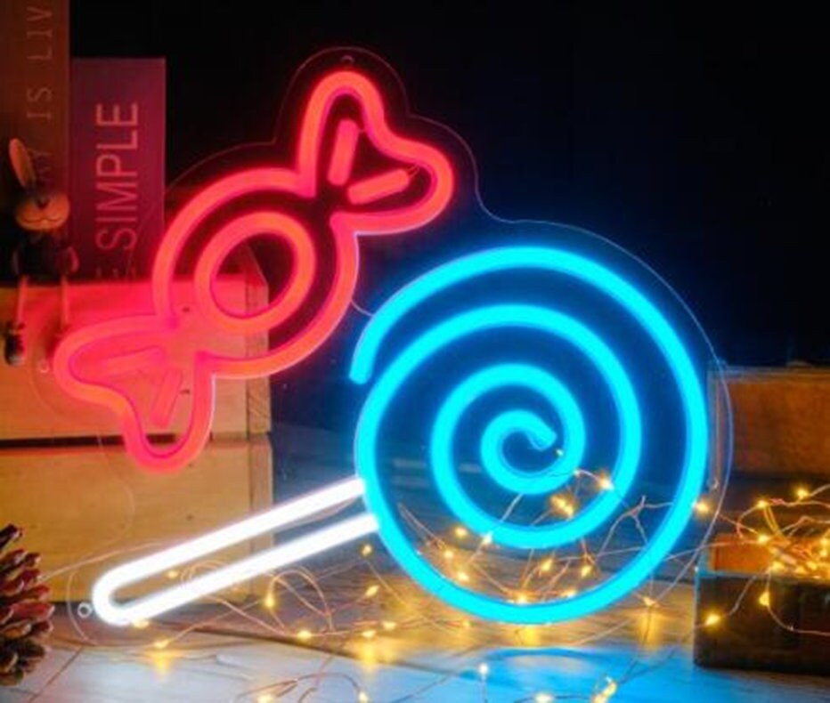 Halloween Candy Neon Sign Halloween Neon Decor Halloween Home - Etsy