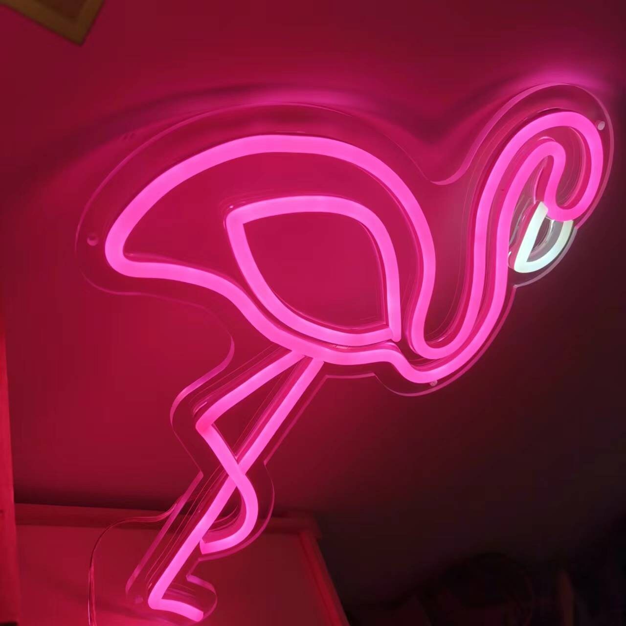50cm Tall Pink Flamingo Neon Sign With Acrylic Board Neon | Etsy