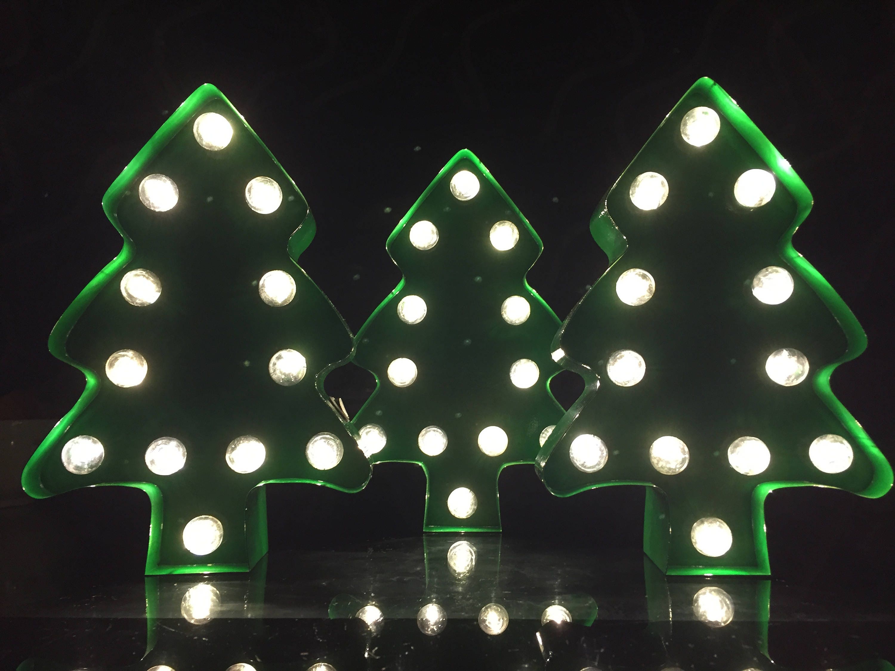 Metal Light up Christmas Tree Marquee Sign XMAS Decor Night | Etsy