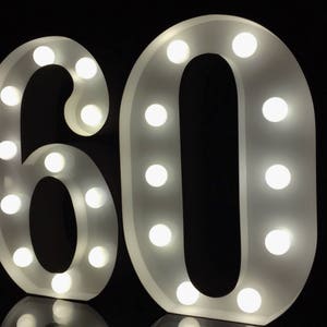 12"metal White Marquee Number 60-69 Party Number Light up Number Sixty ...