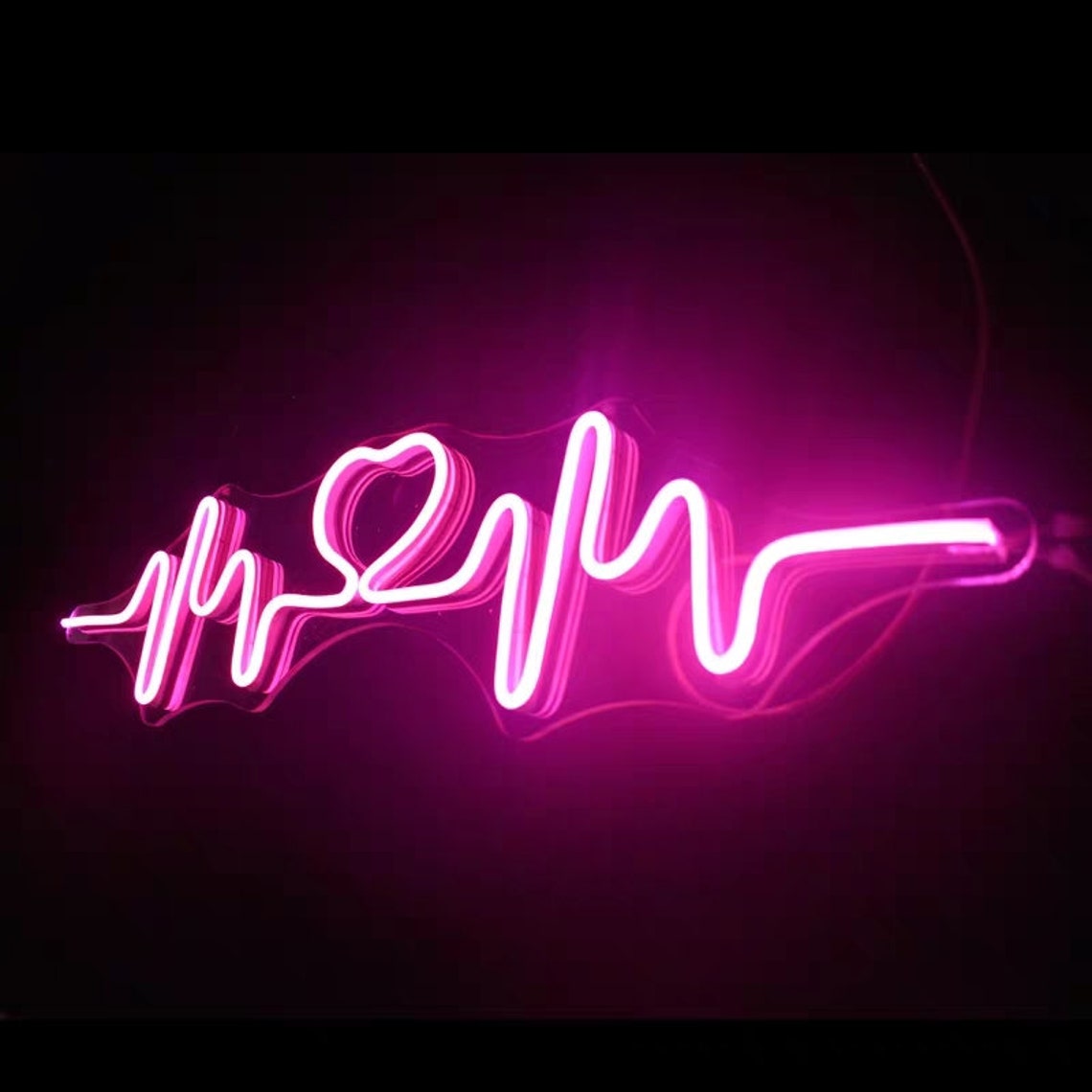 Pink Heart Neon Sign With Acrylic Plate LED Neon Light Neon - Etsy
