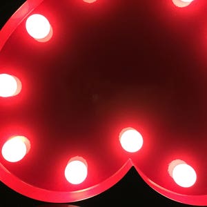 9 Metal Red Heart LED Metal Light up Love Sign Night - Etsy