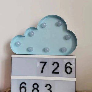 Mini Blue Metal Cloud Marquee Light Kids Light Kids Bed Room Night ...