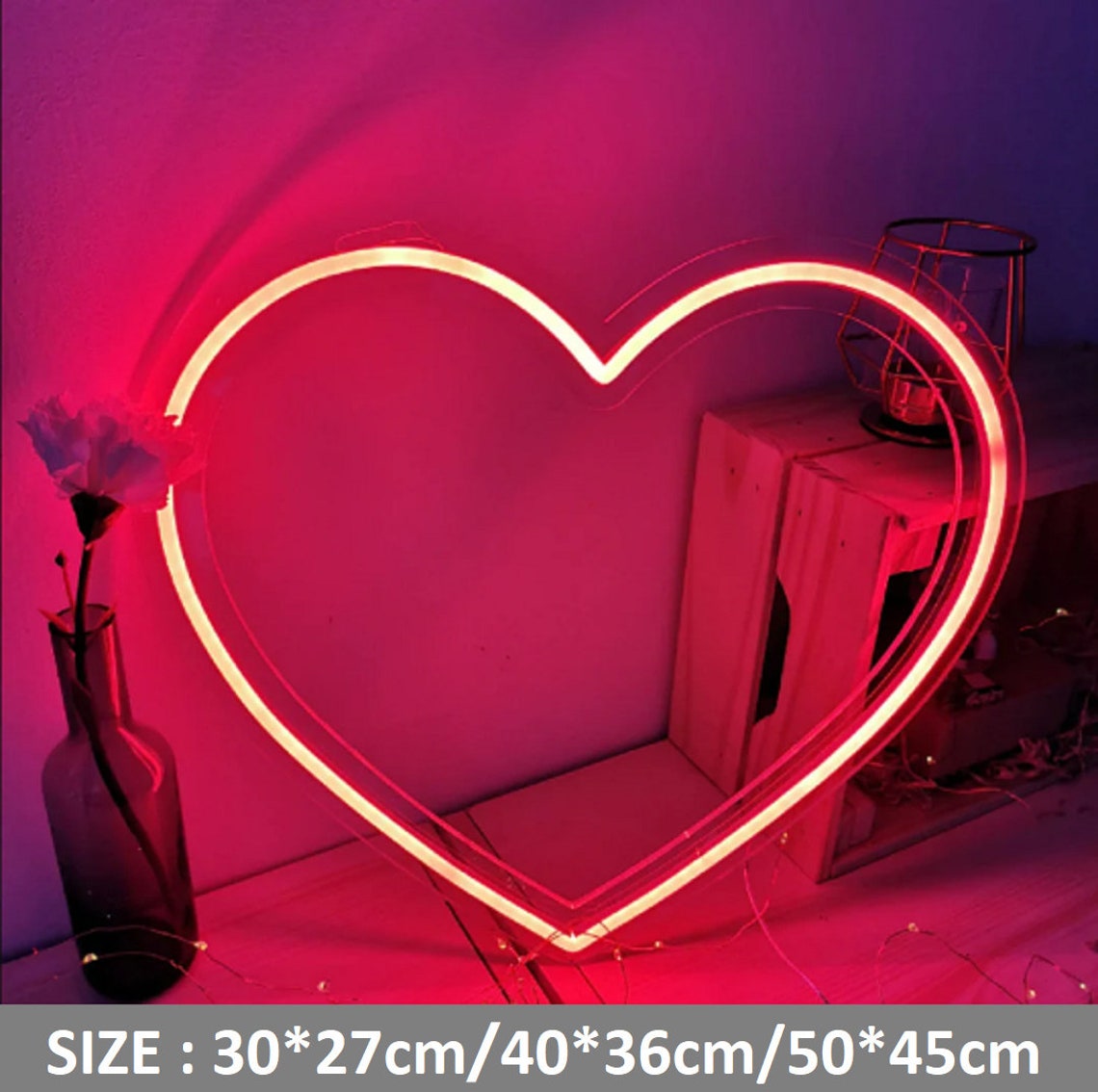 Love Neon Sign Heart Neon Decor Neon Art Neon Light - Etsy