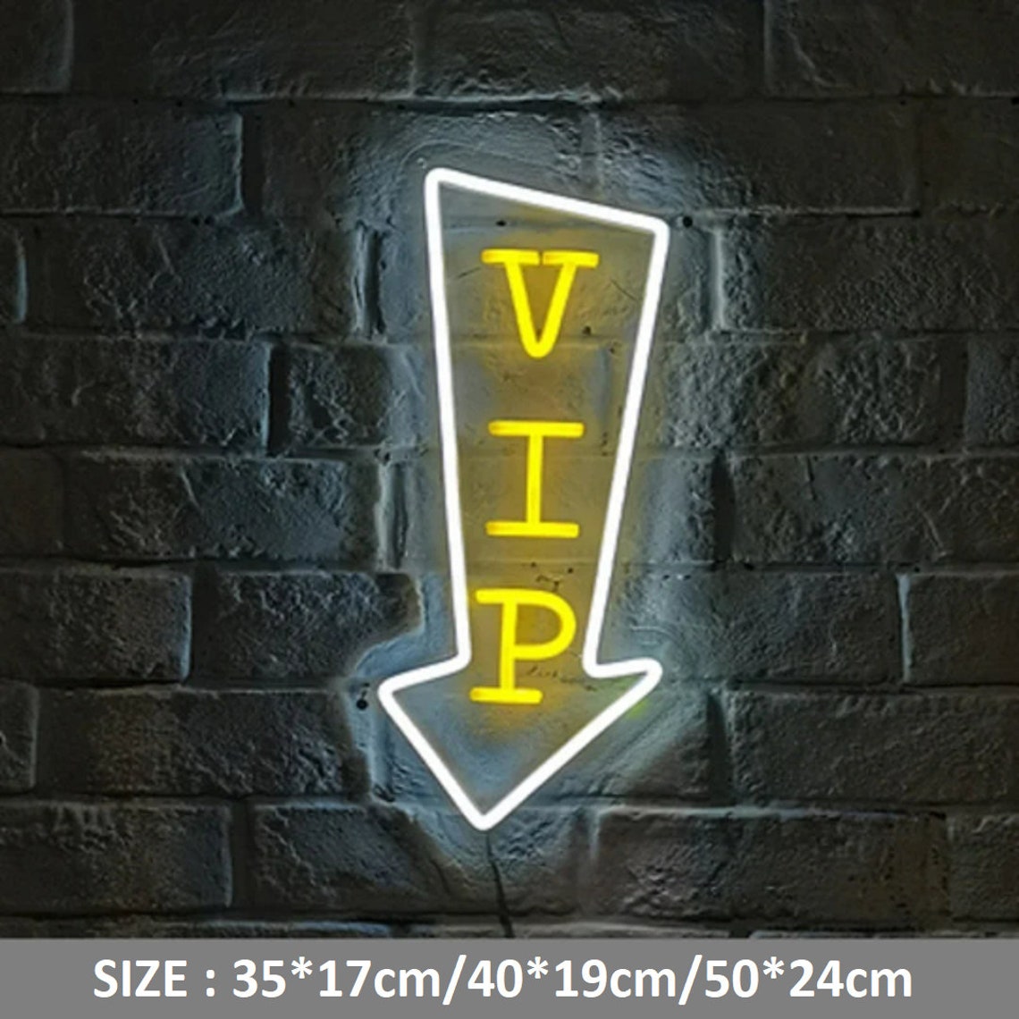 VIP Neon Sign Arrow Neon Sign With Acrylic Plate Neon Decor Neon VIP ...