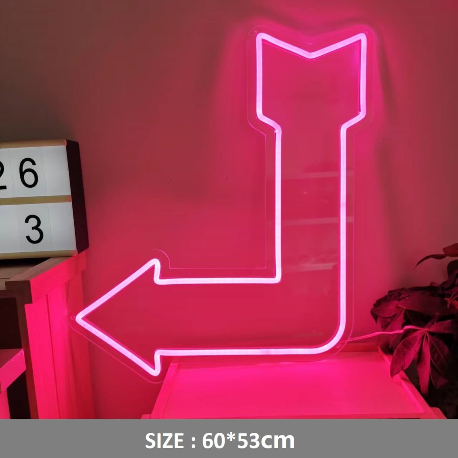 LED Acrylic Arrow Neon Sign With Acrylic Board Neon Decor Direction ...