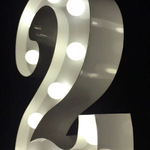 12”metal White No.2 Marquee Letter Marquee Light Light up Number Two ...