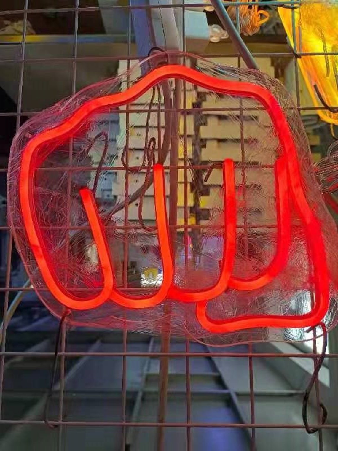 Fist Hand Fist Bump Neon Sign With Acrylic Plate USB Powered | Etsy