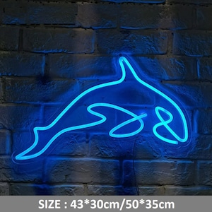 Dolphin Neon Sign Neon Light Dolphin Decor Led Neon Decor Home Bedroom ...