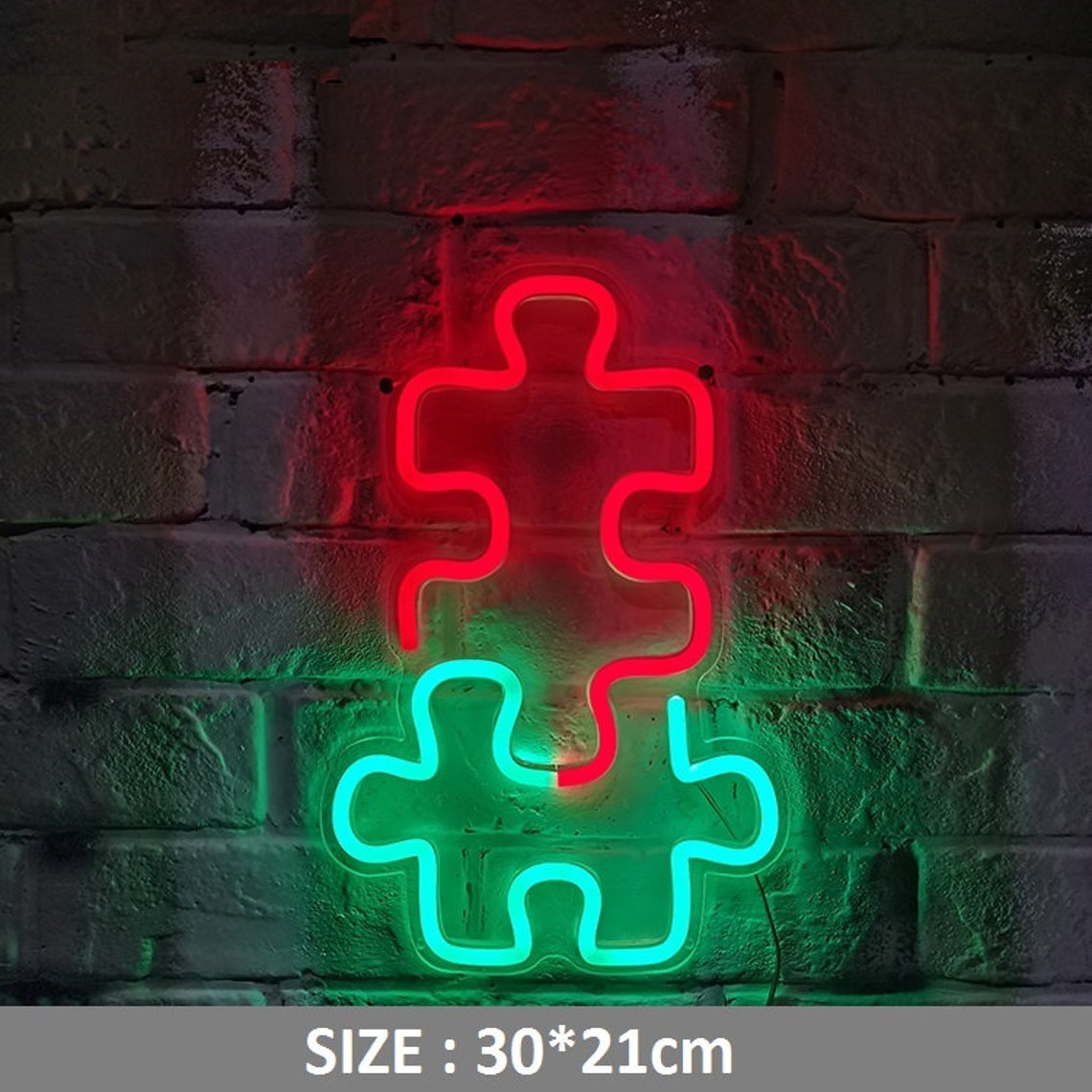 Jigsaw Puzzle Neon Sign With Acrylic Board USB Powered Light - Etsy
