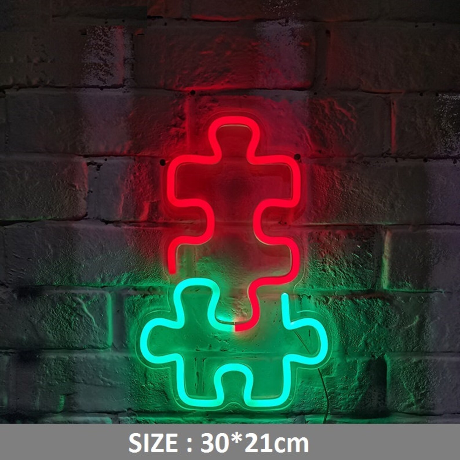 Jigsaw Puzzle Neon Sign With Acrylic Board USB Powered Light - Etsy