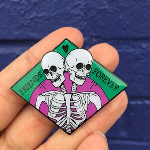 Friends Forever Enamel Pin - Party Variant - Teal and Purple - Soft ...