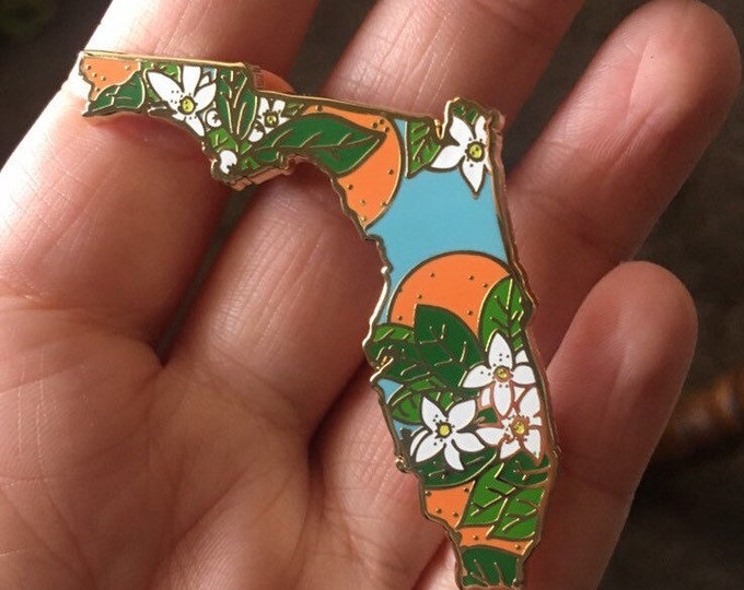 Florida Orange Blossom Hard Enamel Pin State Flower Series Flair Lapel ...
