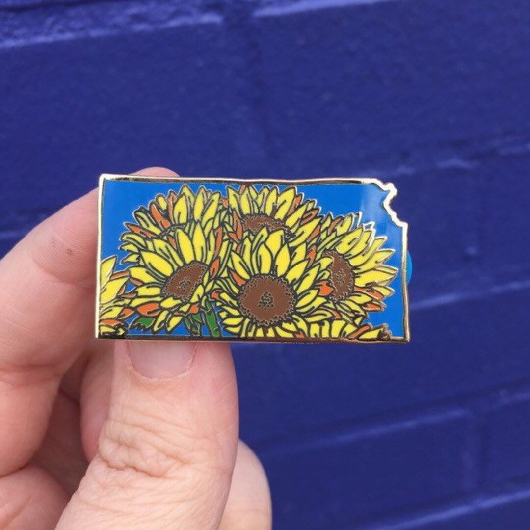 Kansas Sunflower - Hard Enamel Pin - State Flower Series Flair Lapel ...