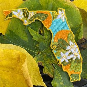 Florida Orange Blossom Embroidered Patch State Flower Series Flair Iron ...