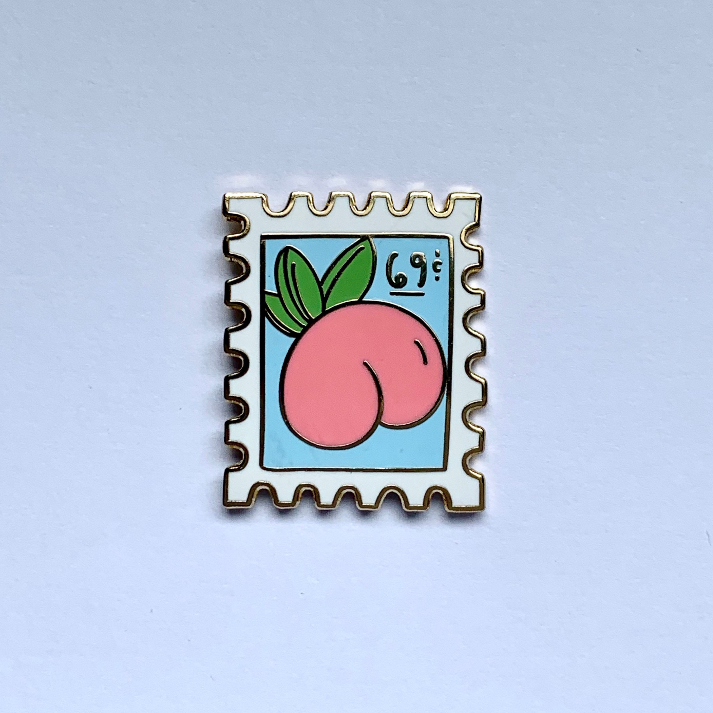 Peach Stamp 69c Enamel Pin Hard Enamel Pins Postage Stamp - Etsy Canada