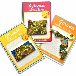 Kansas Sunflower - Hard Enamel Pin - State Flower Series Flair Lapel ...