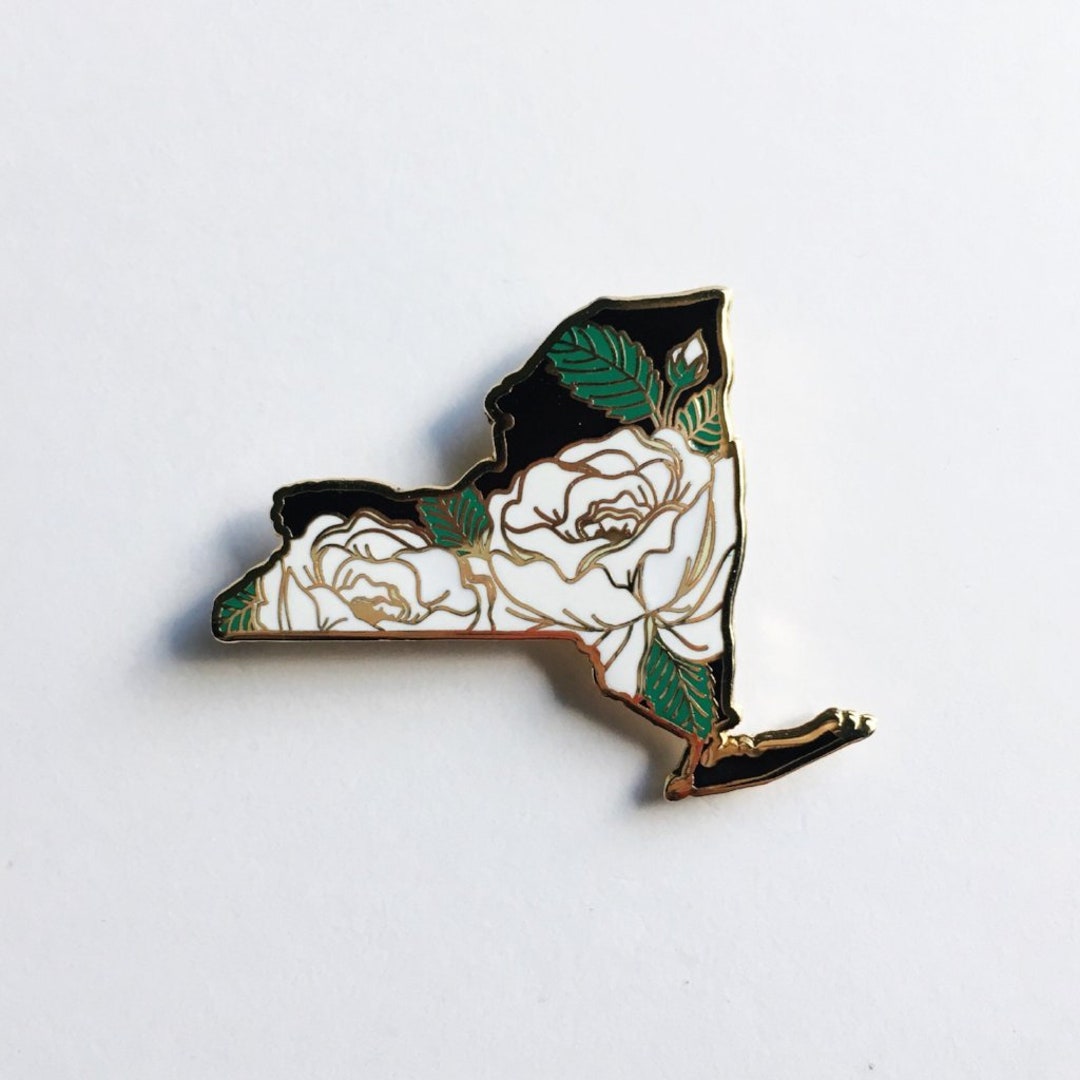 New York Rose Enamel Pin - State Flower Pin Series - Roses Flair NY ...