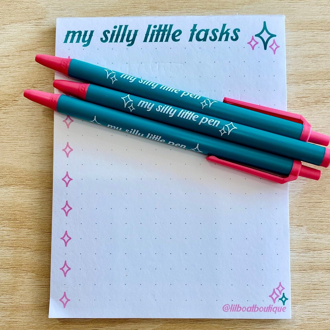 Notepad and Pen Set - My Silly Little Tasks and My Silly Little Pen ...