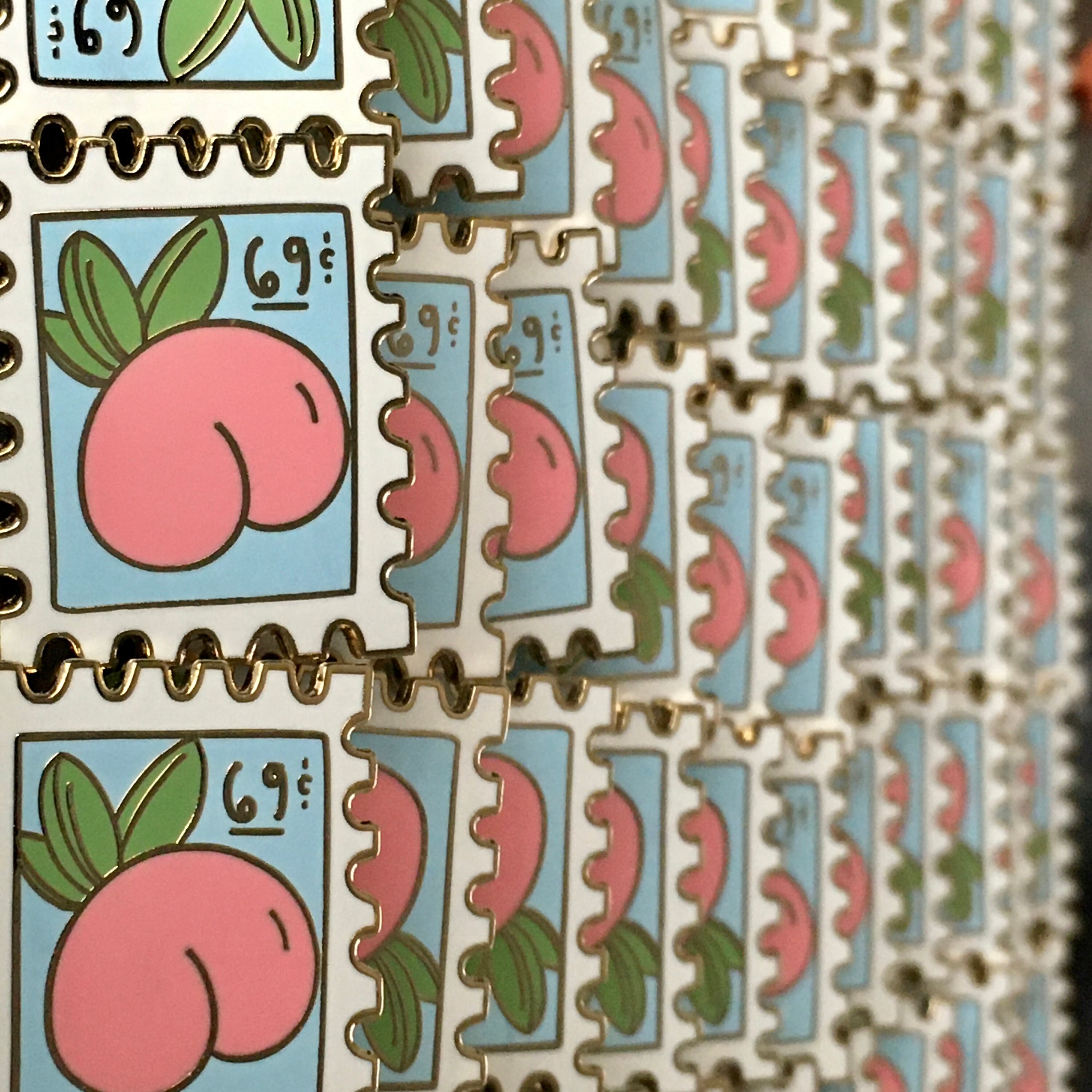Peach Stamp 69c Enamel Pin Hard Enamel Pins Postage Stamp - Etsy Canada