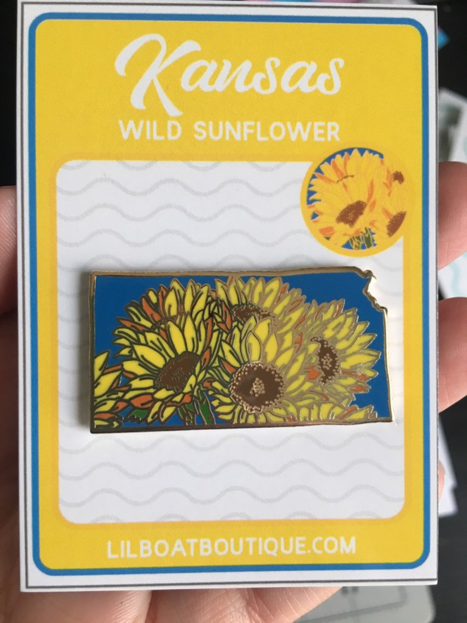 Kansas Sunflower Hard Enamel Pin State Flower Series Flair - Etsy