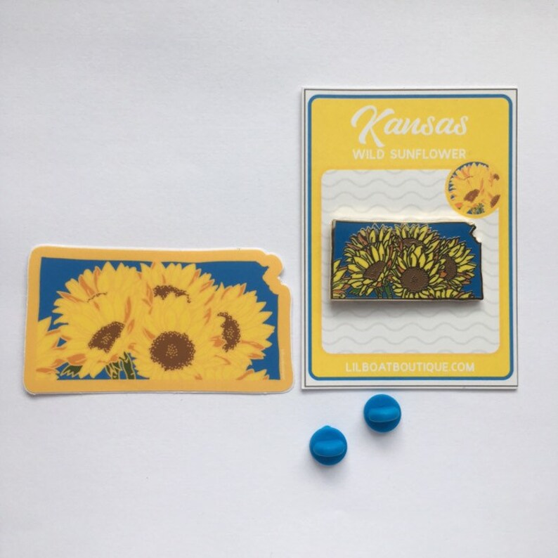 Kansas Sunflower Hard Enamel Pin State Flower Series Flair - Etsy