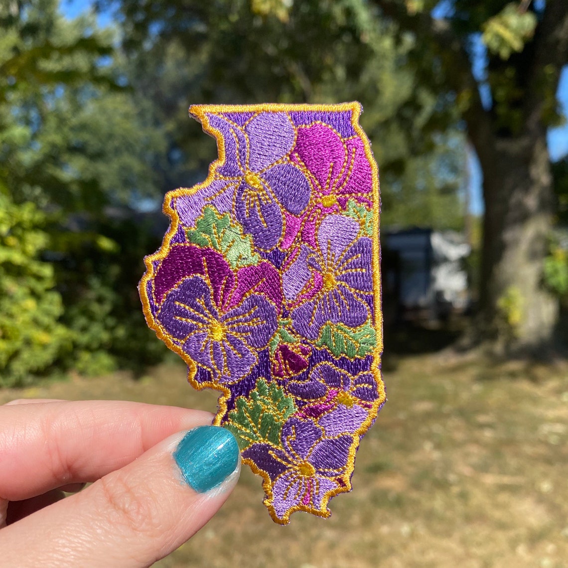 Illinois Violet Embroidered Patch Iron On Patches State | Etsy
