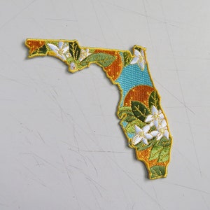 Florida Orange Blossom Embroidered Patch State Flower Series Flair Iron ...