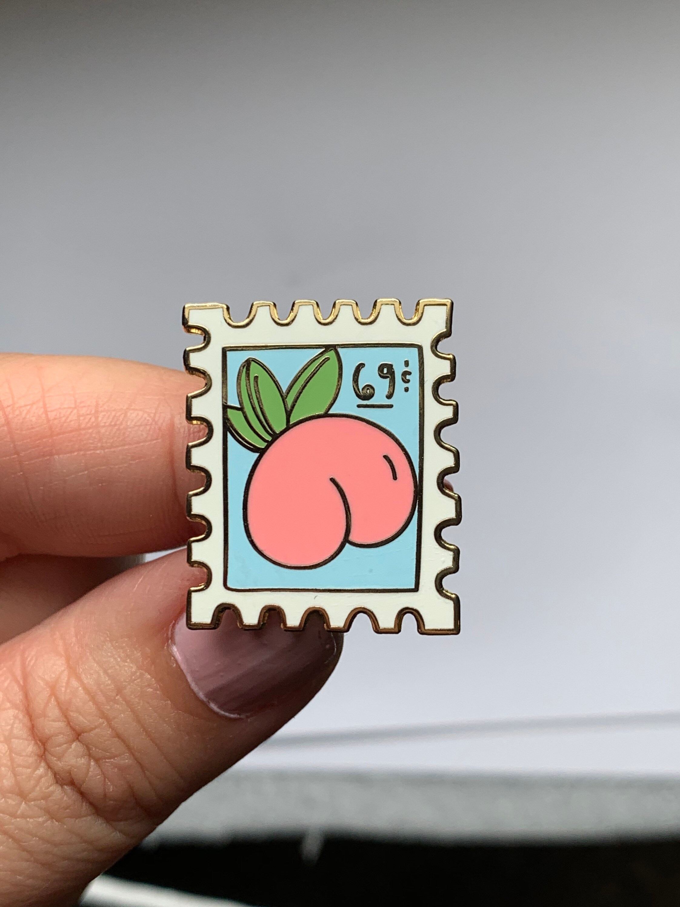 Peach Stamp 69c Enamel Pin Hard Enamel Pins Postage Stamp - Etsy Canada