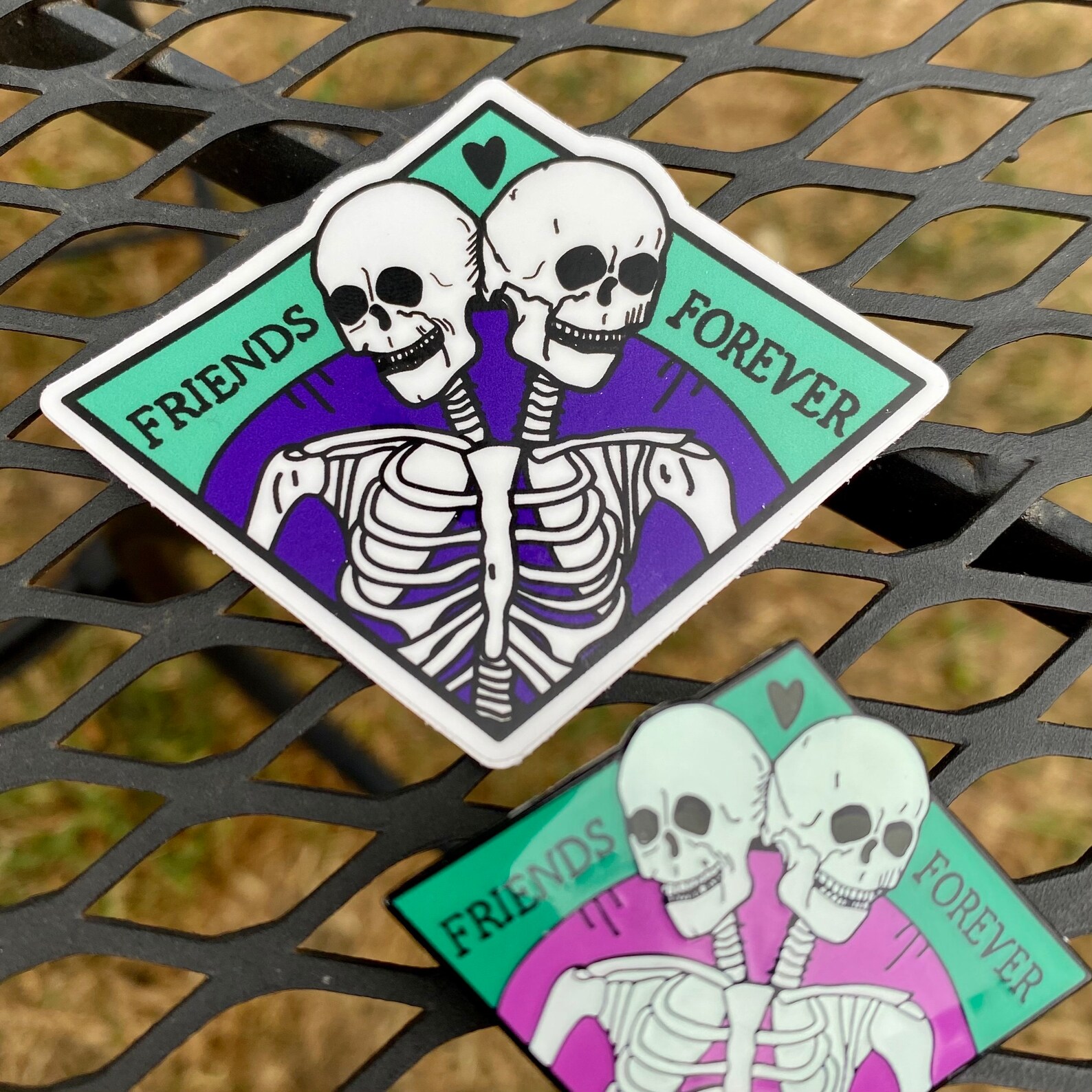 Friends Forever Enamel Pin Party Variant Teal and Purple - Etsy