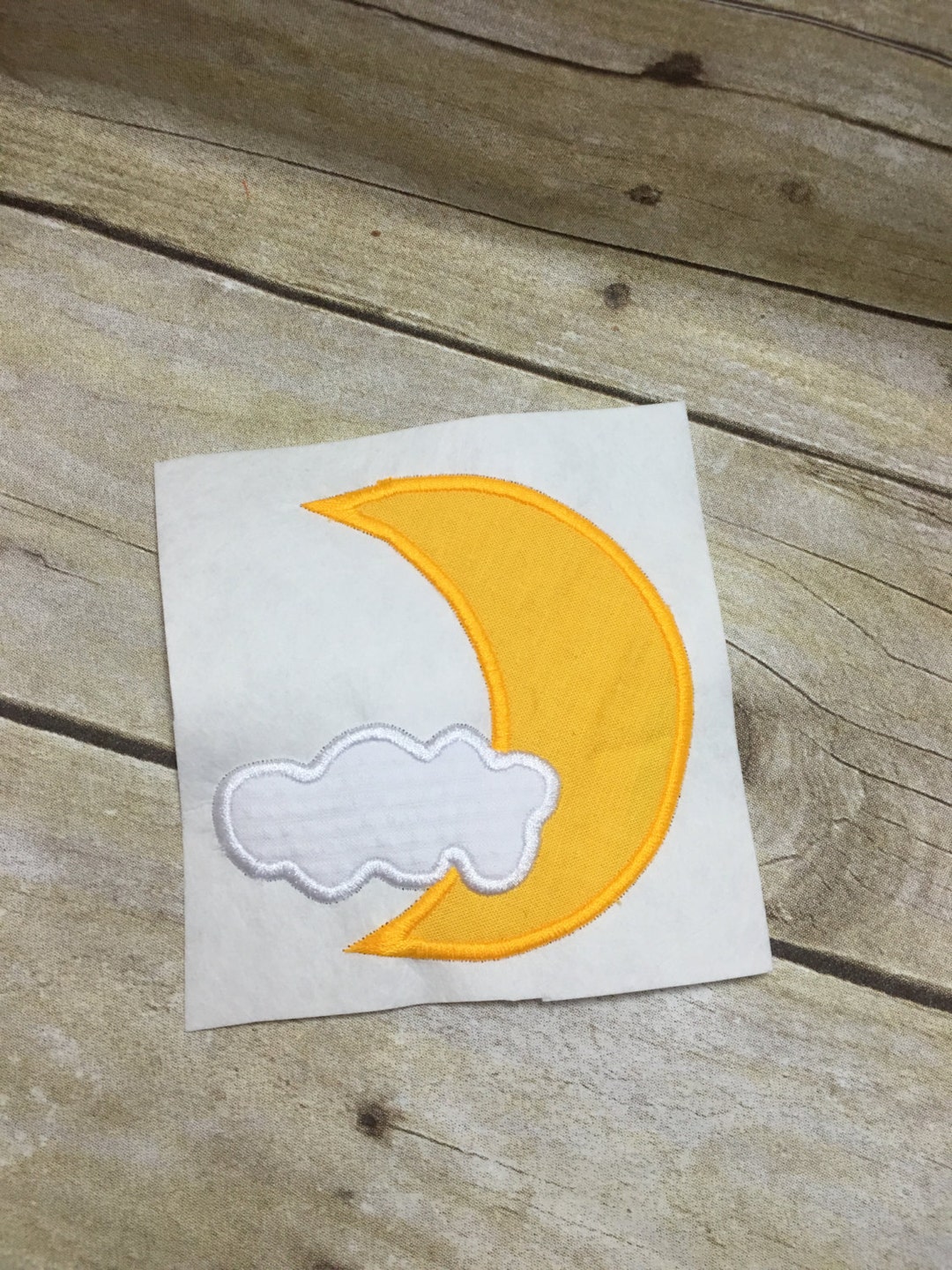 Moon and Clouds Applique. Moon and Clouds Embroidery Design - Etsy