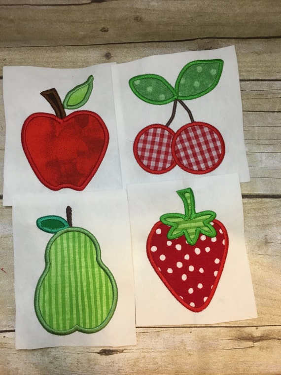 Fruit Applique Package Apple Applique Pear Applique | Etsy